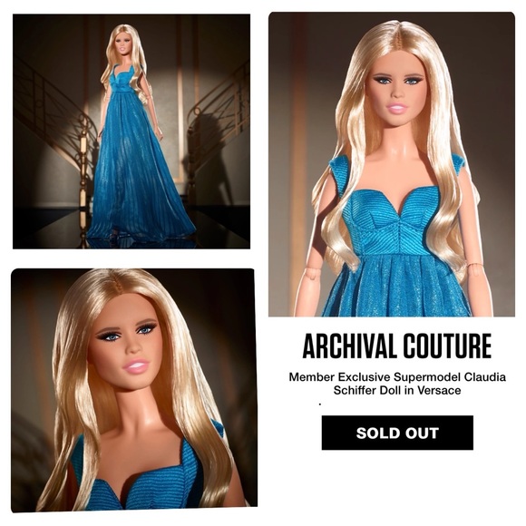 Barbie | Toys | Barbie Supermodel Claudia Schiffer Doll In Versace Gown | Poshmark